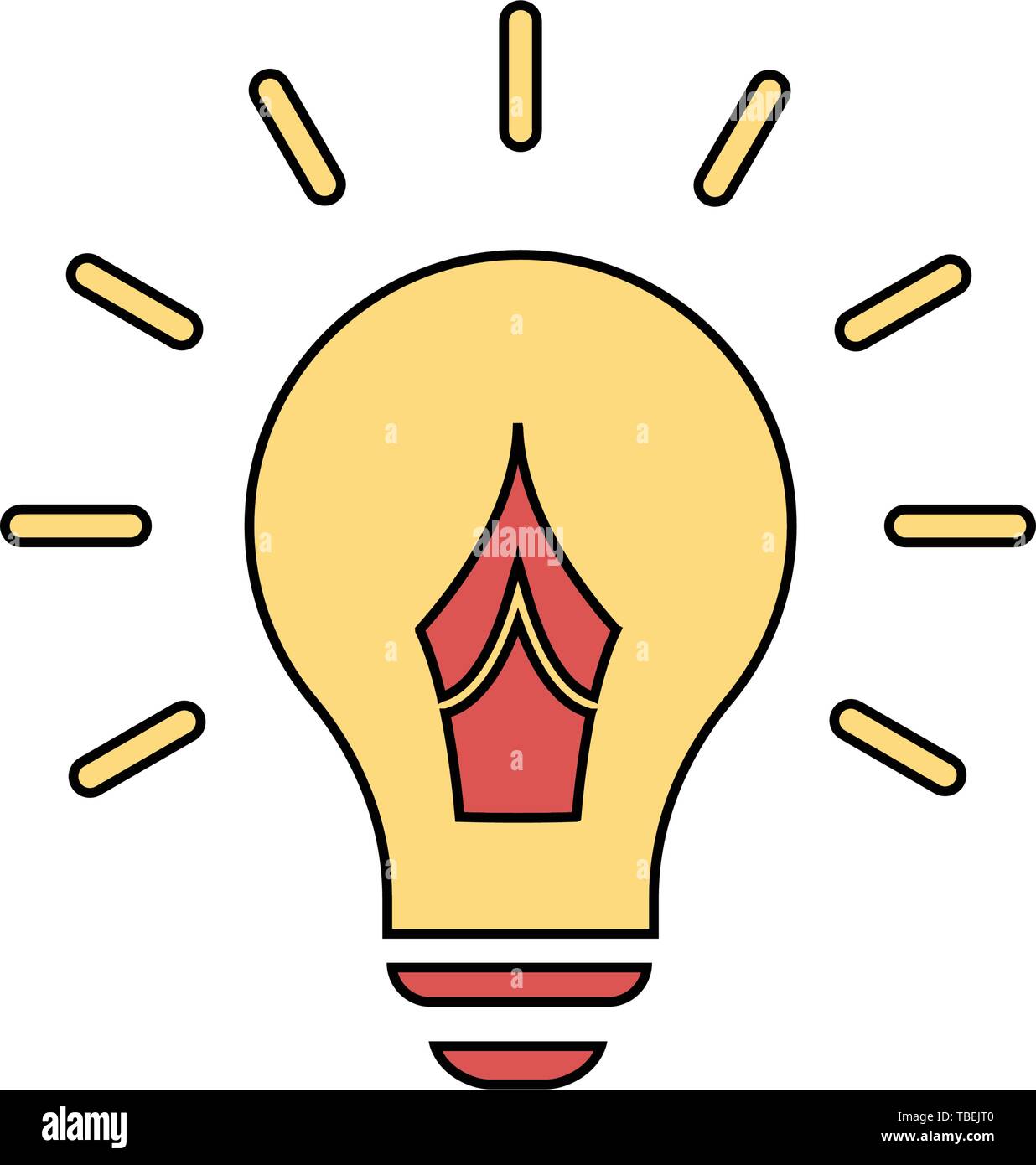 The concept of the successful idea inspired by bulb shape - with pen ...