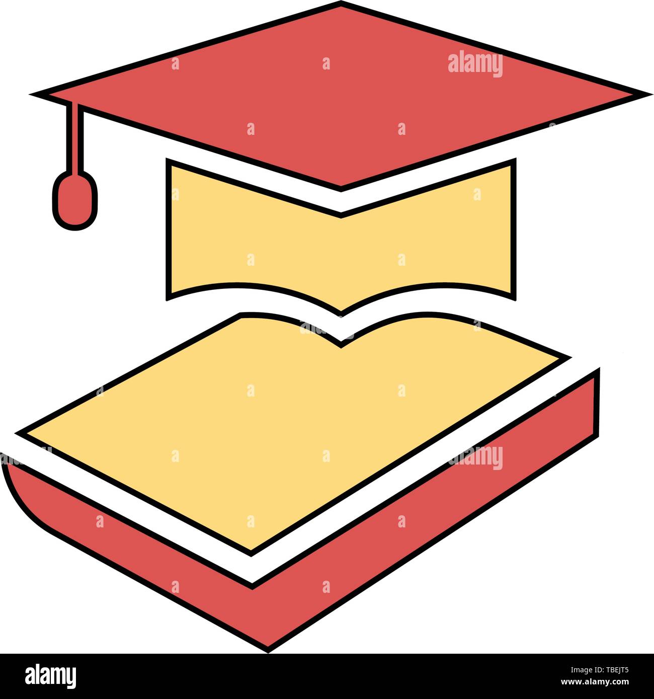 Book with vector graduation cap - education icon, academic university ...
