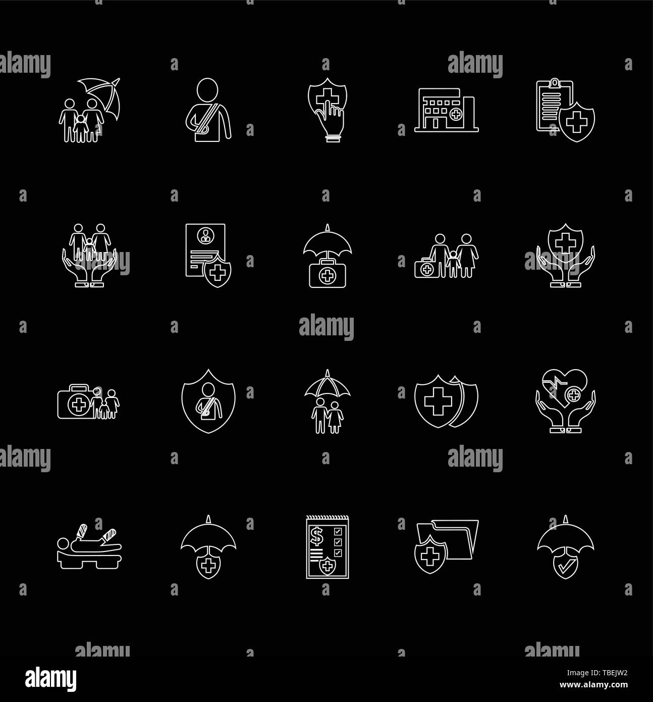 Medical Health safety Icons set - Health Protection Sign Stock Vector ...