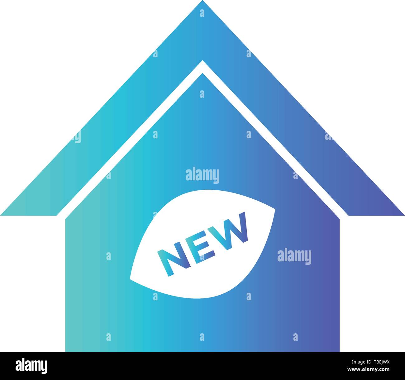 One house with a label with the word new - sign vector Stock Vector ...