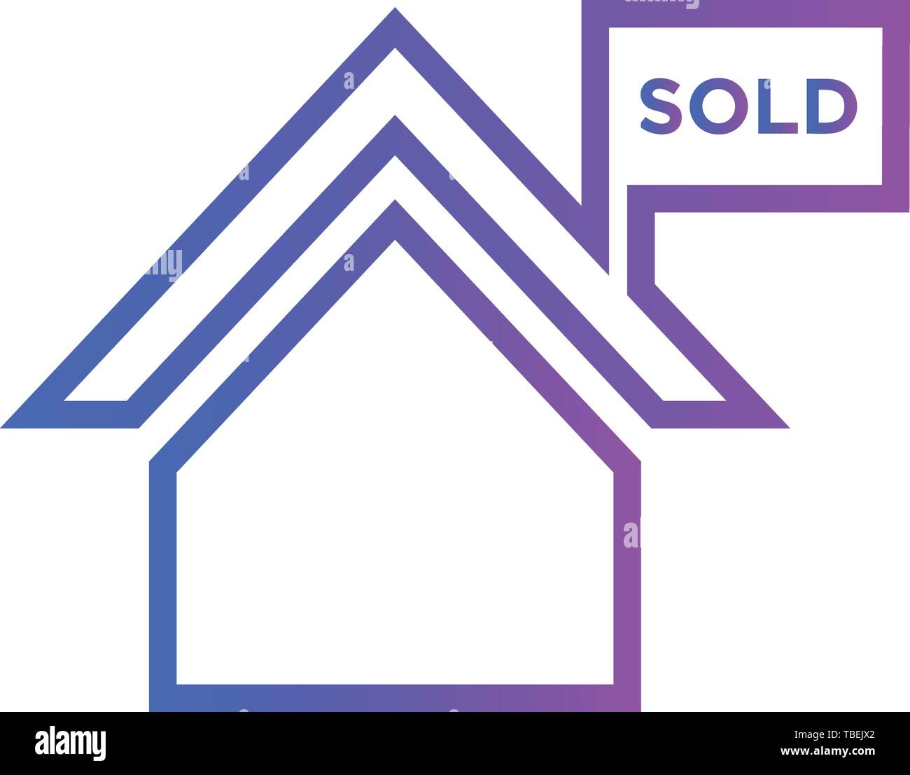 House sold sign icon - Sold sign vector Stock Vector Image & Art - Alamy