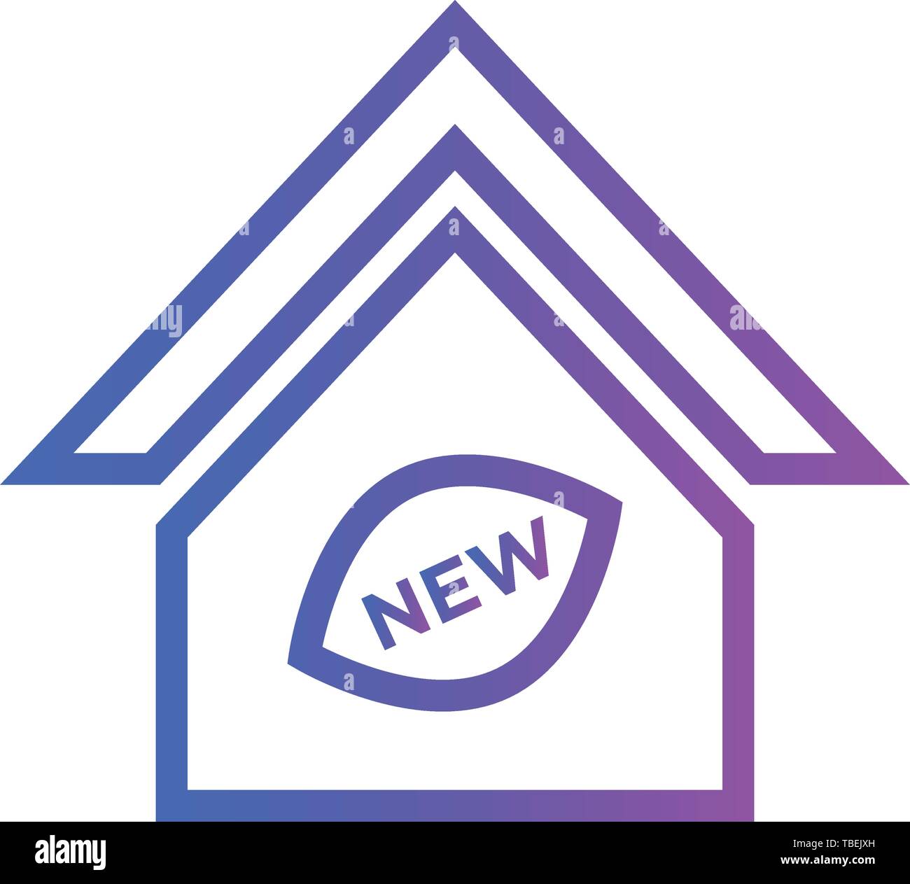One house with a label with the word new - sign vector Stock Vector ...