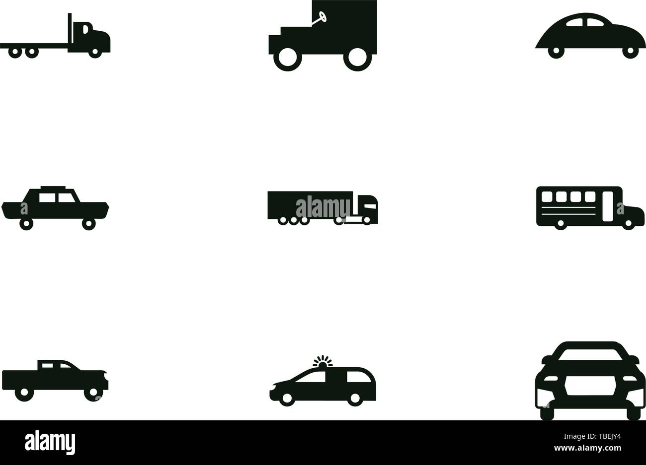 Transportation icons set black color - on a white background Stock ...