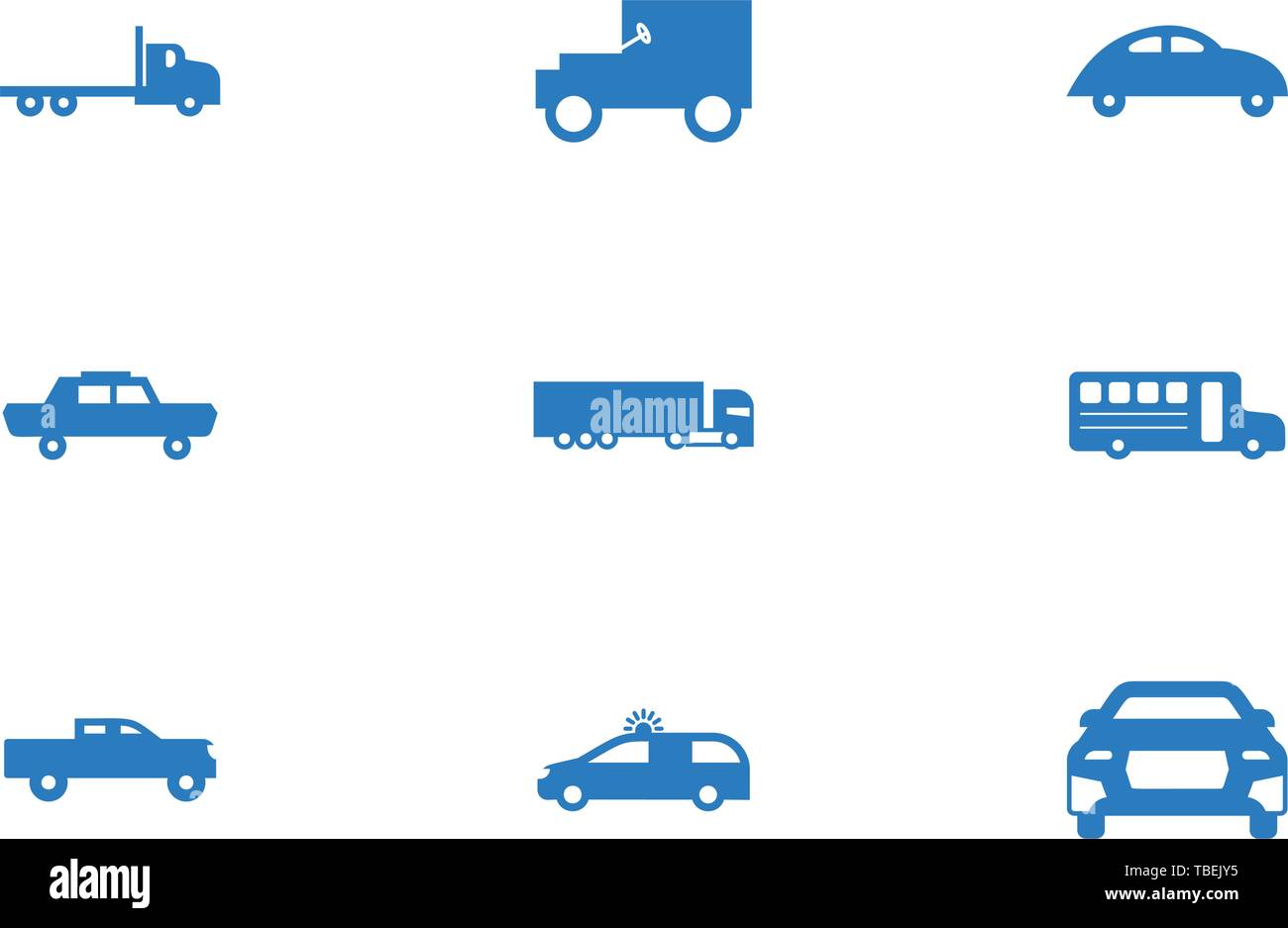 Transportation icons set blue color - on a white background Stock ...
