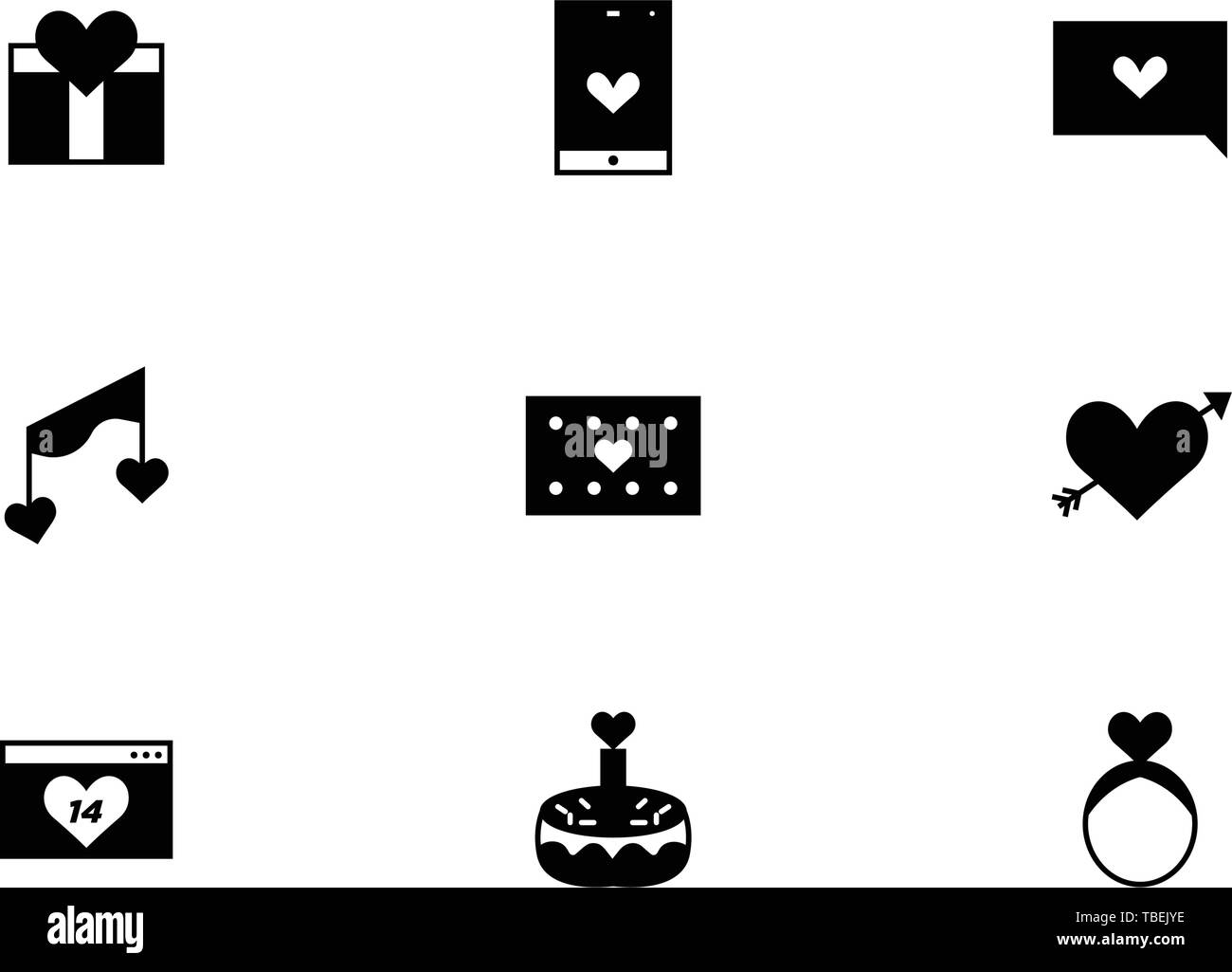 Premium set of heart glyph icons. Simple pictogram pack - Valentine ...