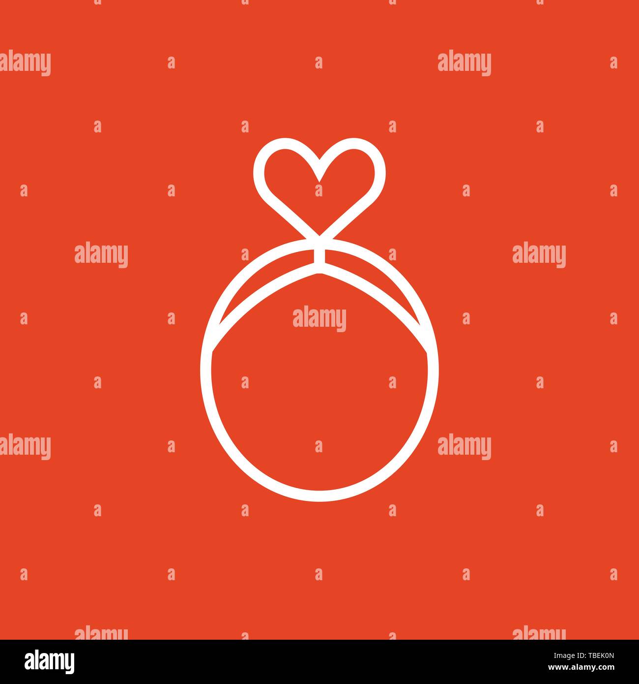 Valentine love ring - vector line art Stock Vector Image & Art - Alamy