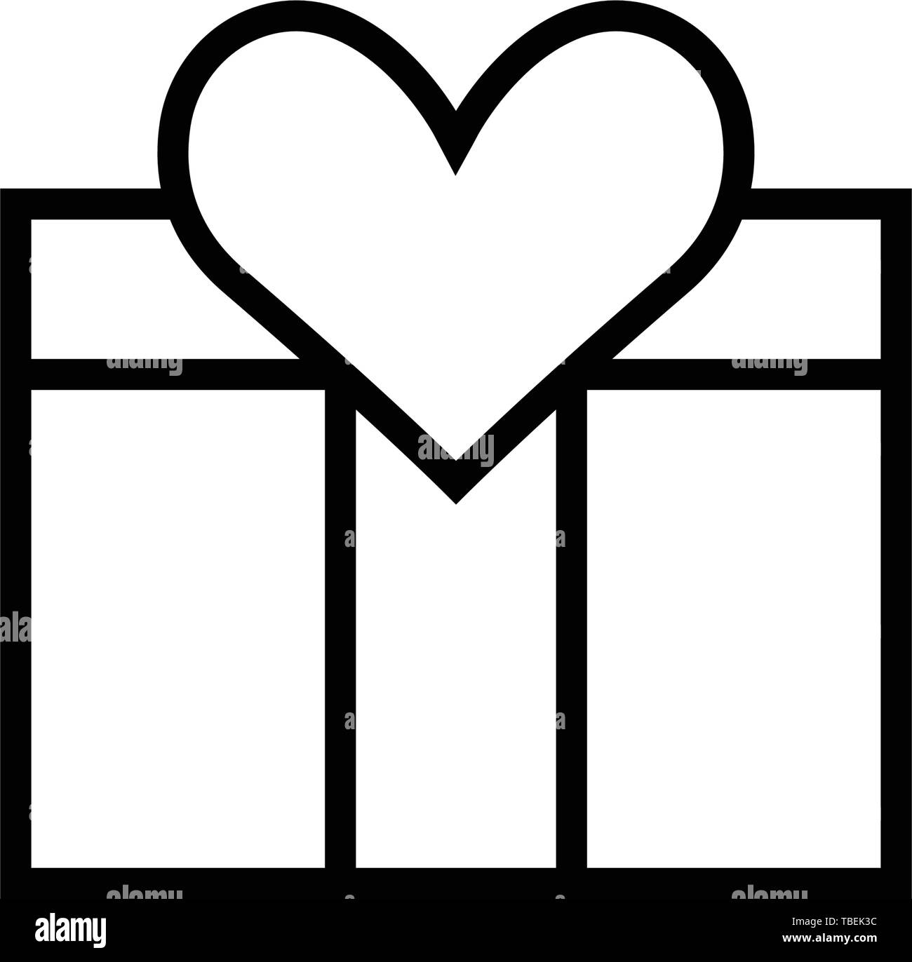 Gift box love icon sign - vector Stock Vector Image & Art - Alamy