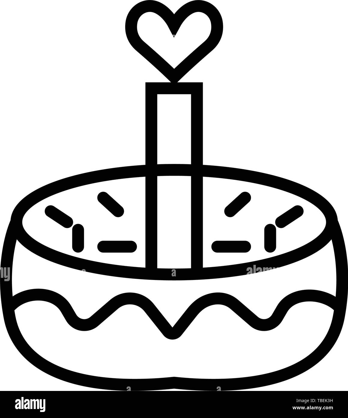 Love cake icon - Valentine icon vector Stock Vector Image & Art - Alamy