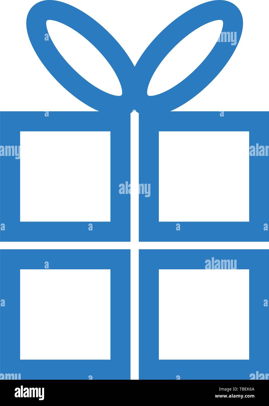 Delivery box - Gift box line art vector icon - blue Stock Vector Image ...