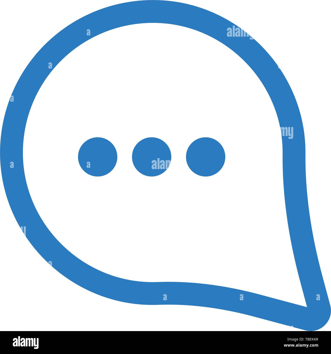 Chat bubble icon isolated vector - Line art message icon - Blue Stock ...