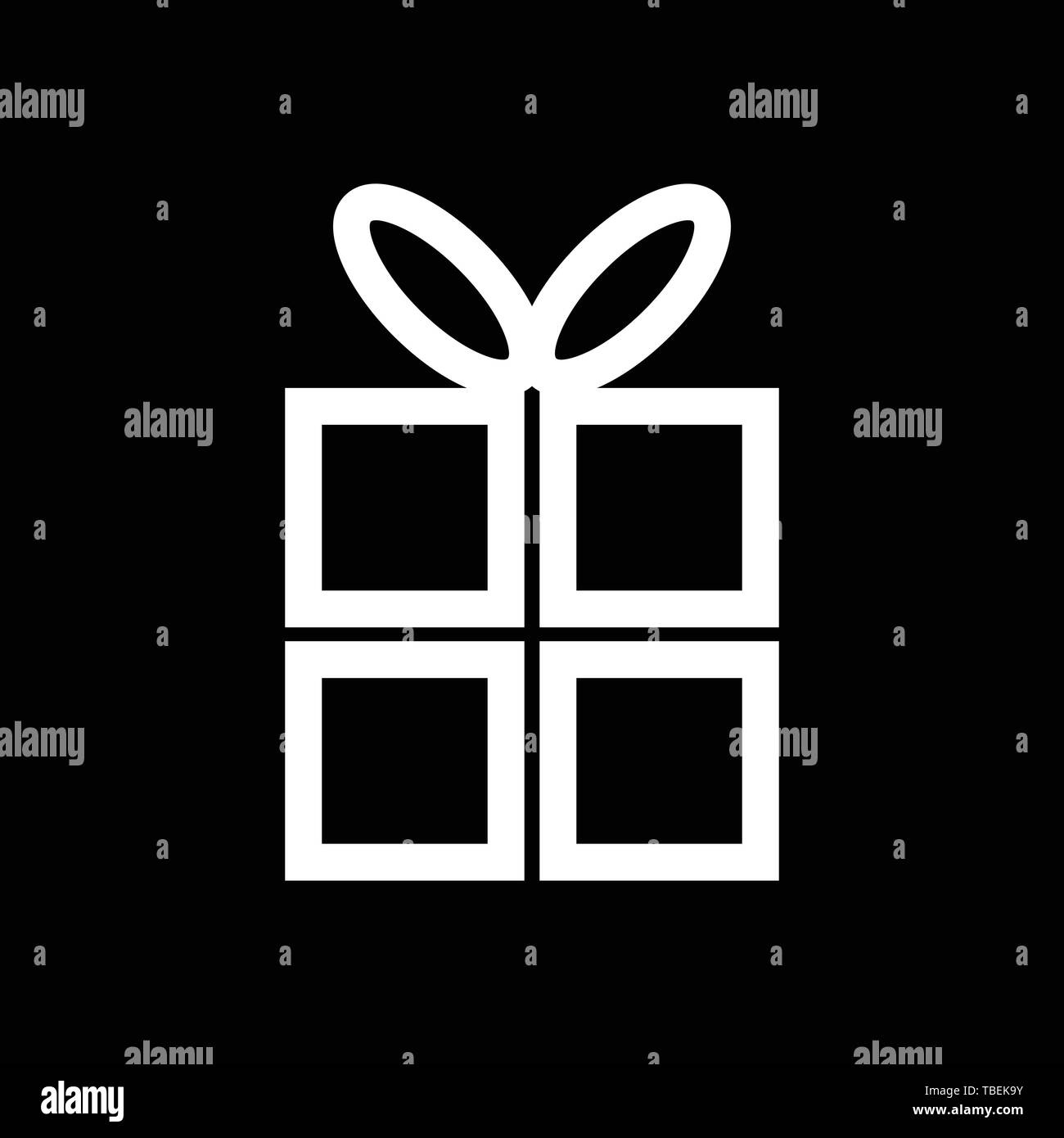 Delivery box - Gift box line art vector icon - white Stock Vector Image ...
