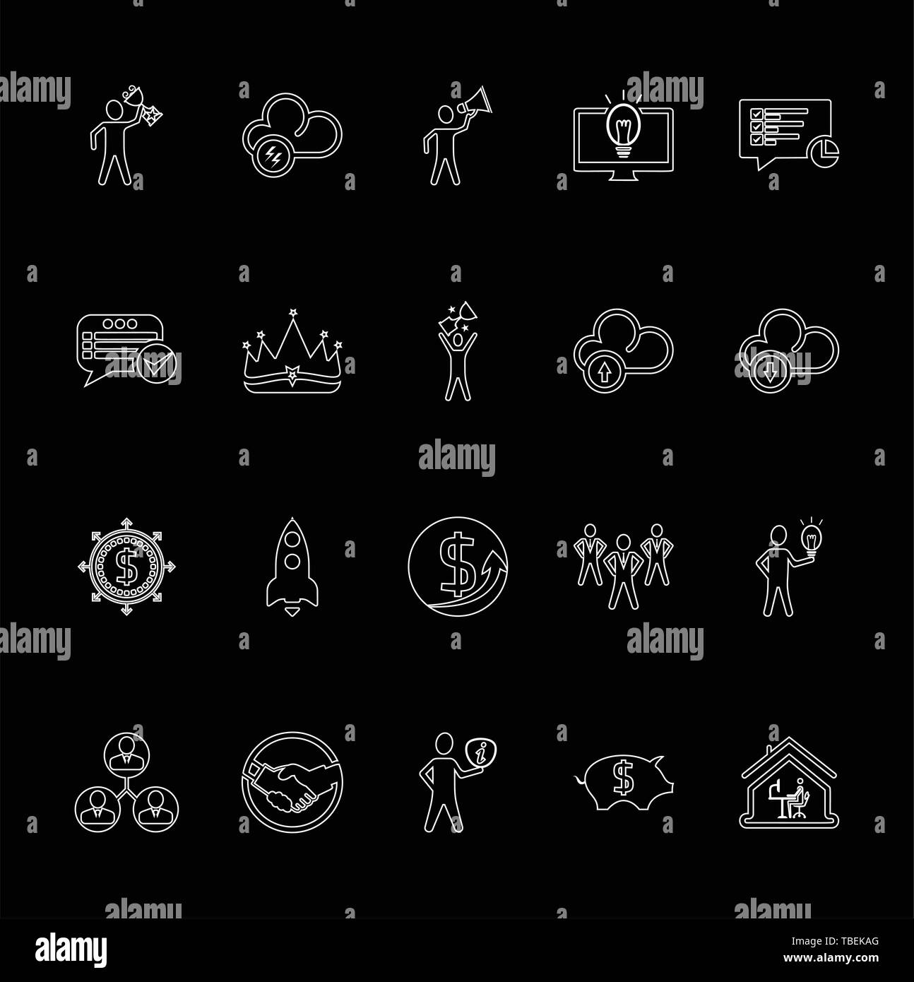 Business icons set. Icons for business, management, finance, strategy ...