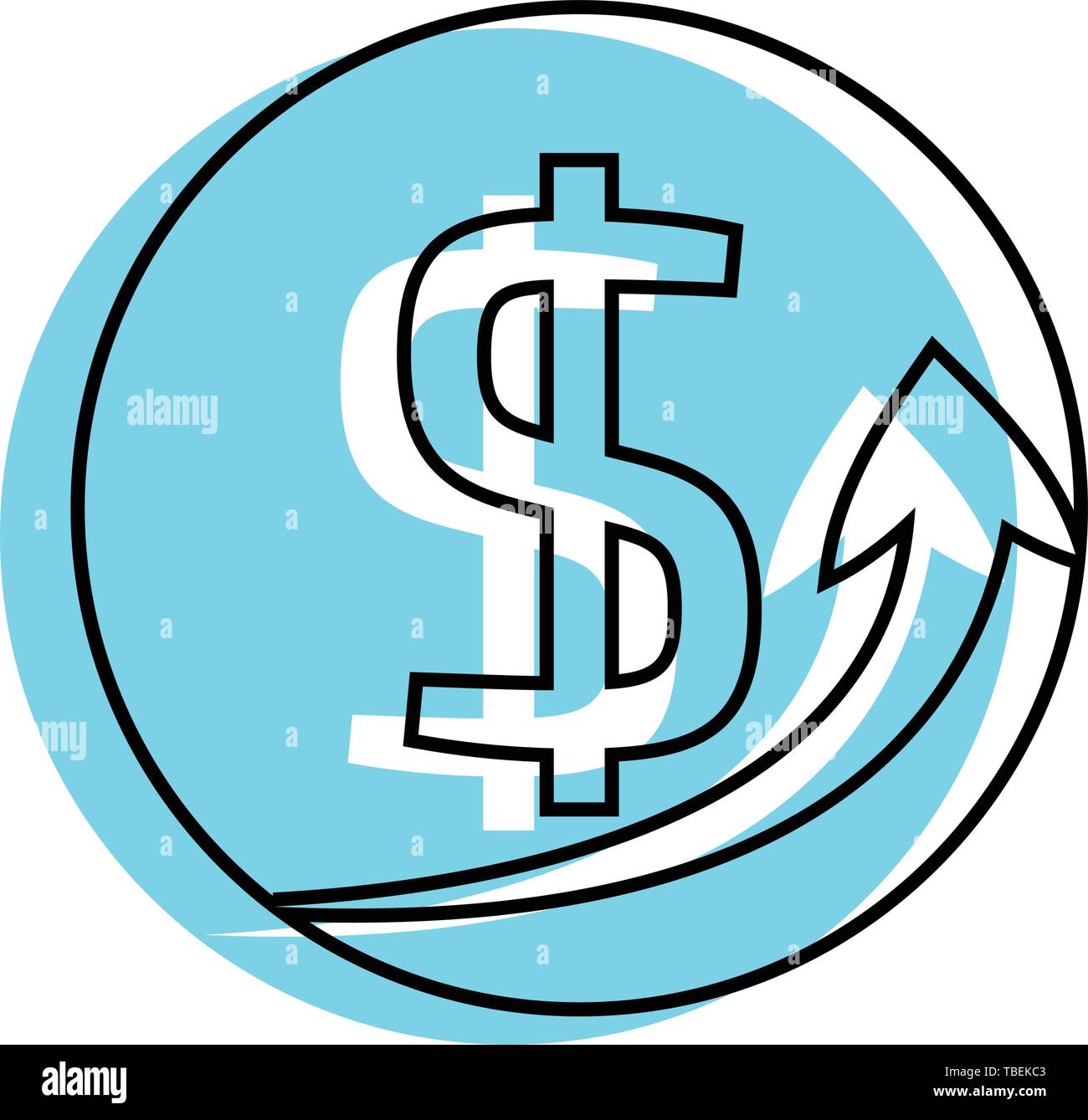 Dollar sign growth concept icon - linear fill icon vector Stock Vector ...