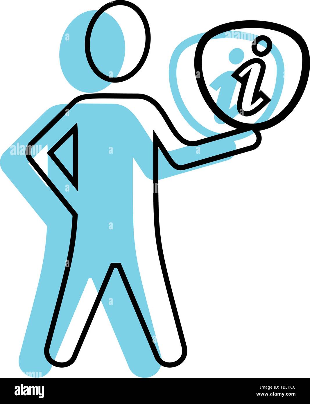 Information icon vector - man hand holding information concept - linear ...
