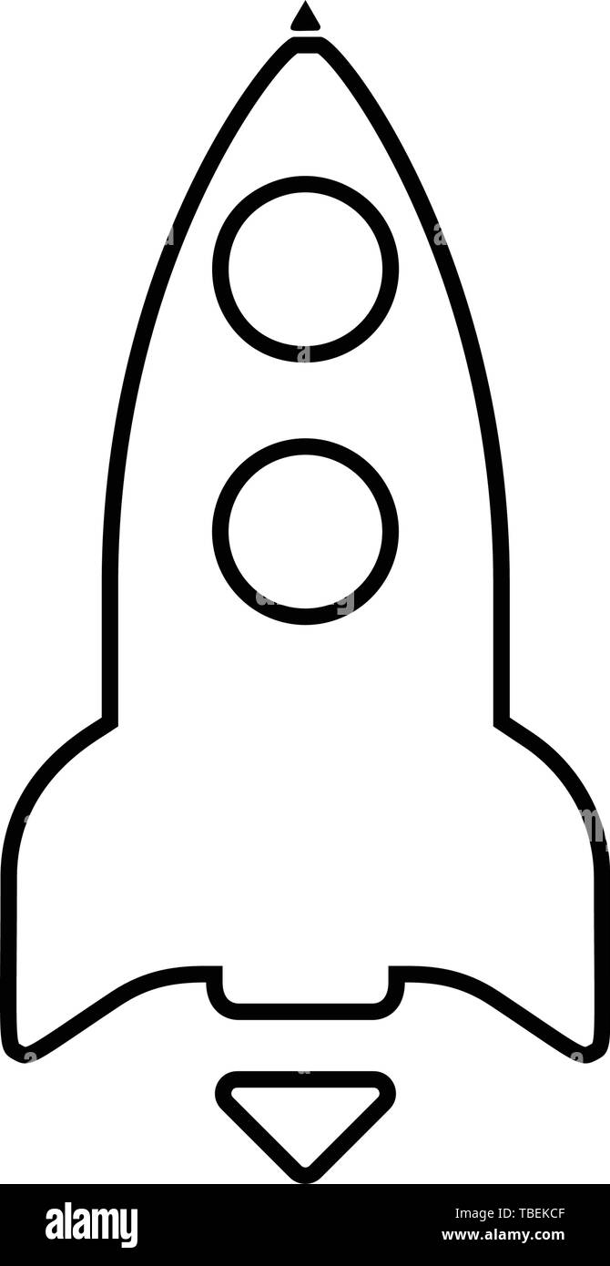 Rocket line art icon vector - black Stock Vector Image & Art - Alamy
