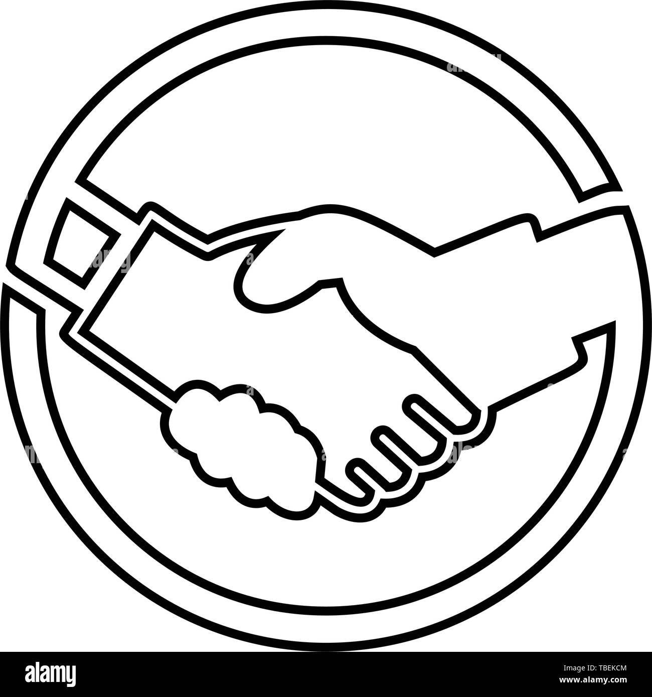 Handshake linear icon - black Stock Vector Image & Art - Alamy