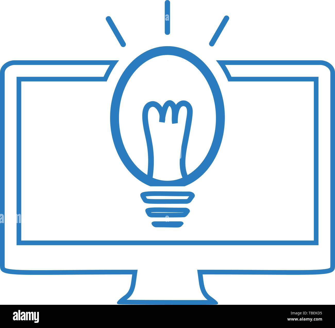 Digital ideas linear icon vector - blue Stock Vector Image & Art - Alamy