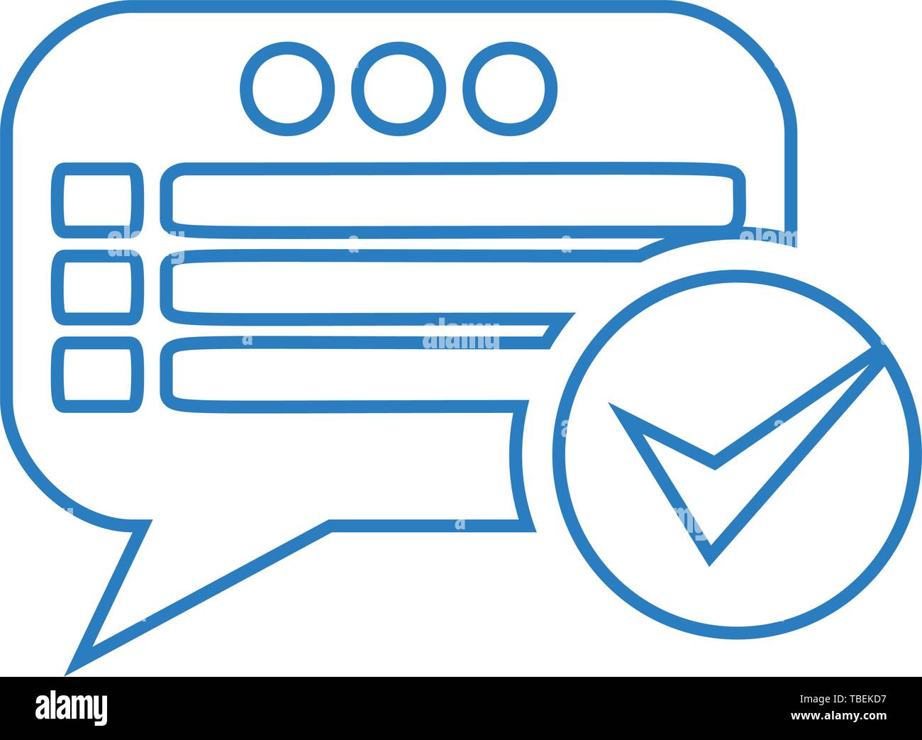 Bubble chatting line art icon vector - blue Stock Vector Image & Art ...