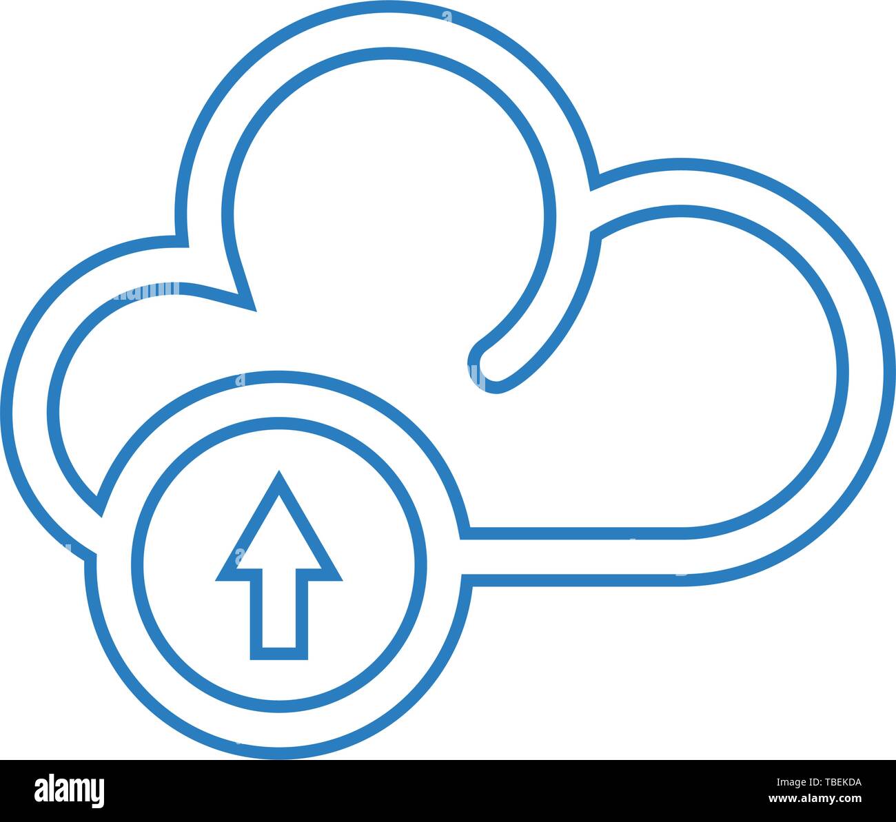Cloud upload line art icon vector - Blue Stock Vector Image & Art - Alamy