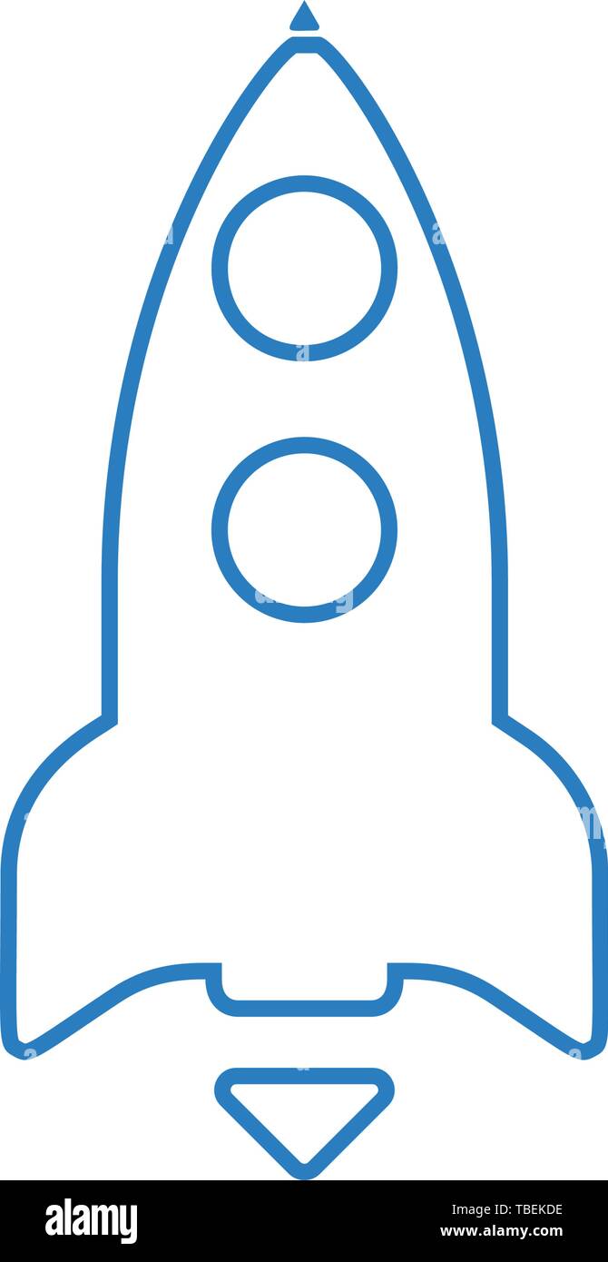Rocket line art icon vector - blue Stock Vector Image & Art - Alamy