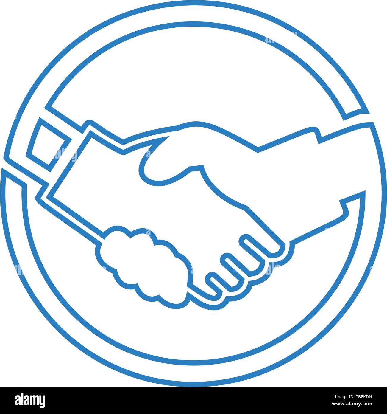 Blue sign handshake symbol icon hi-res stock photography and images - Alamy