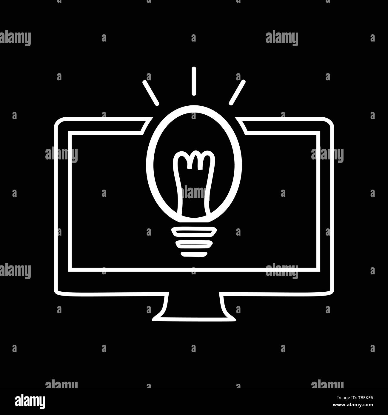 Digital ideas linear icon vector - white Stock Vector Image & Art - Alamy
