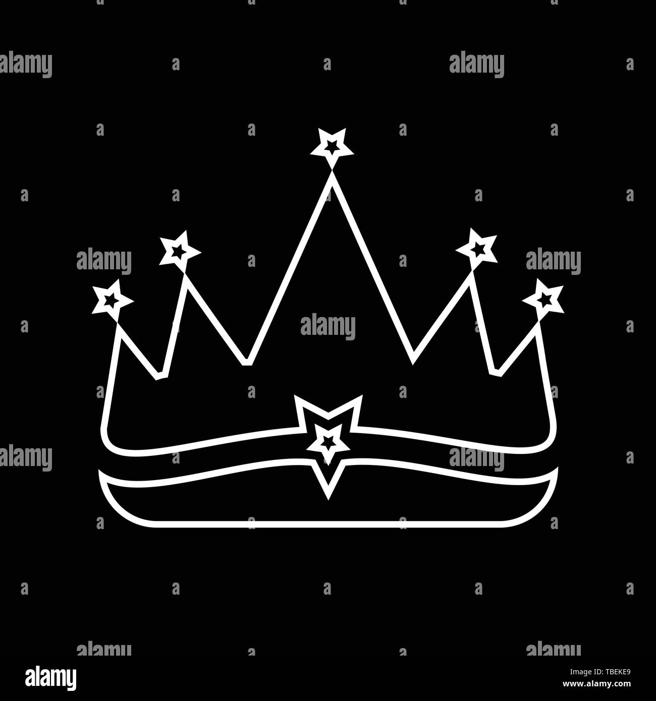 Crown line art icon vector - white Stock Vector Image & Art - Alamy