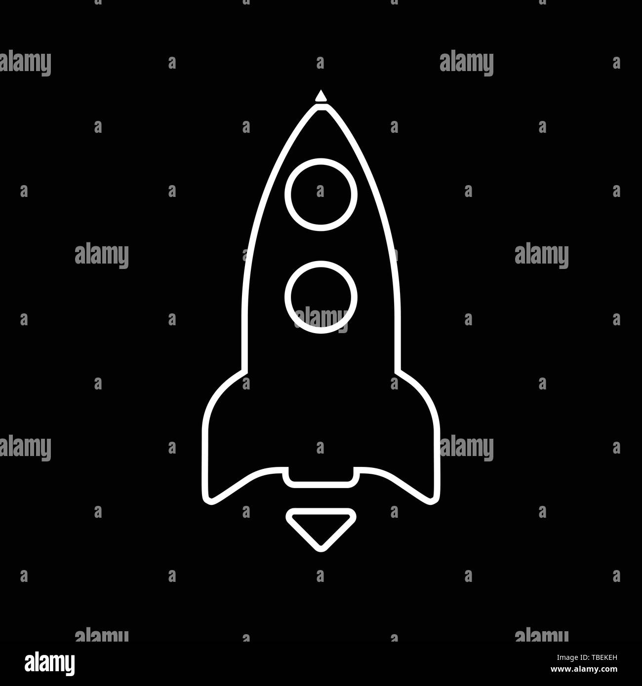 Rocket line art icon vector - white Stock Vector Image & Art - Alamy