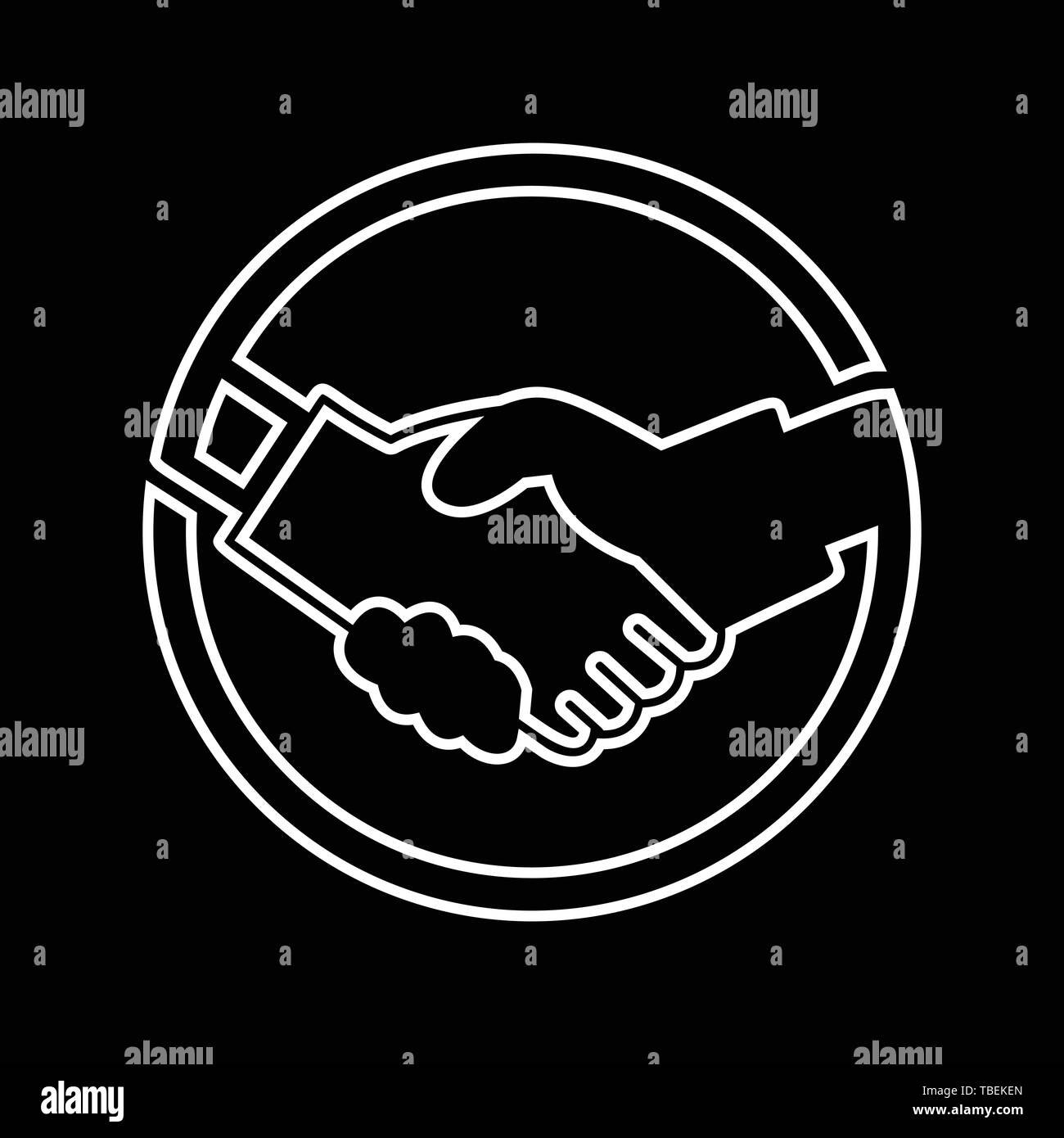 Handshake linear icon - white Stock Vector Image & Art - Alamy