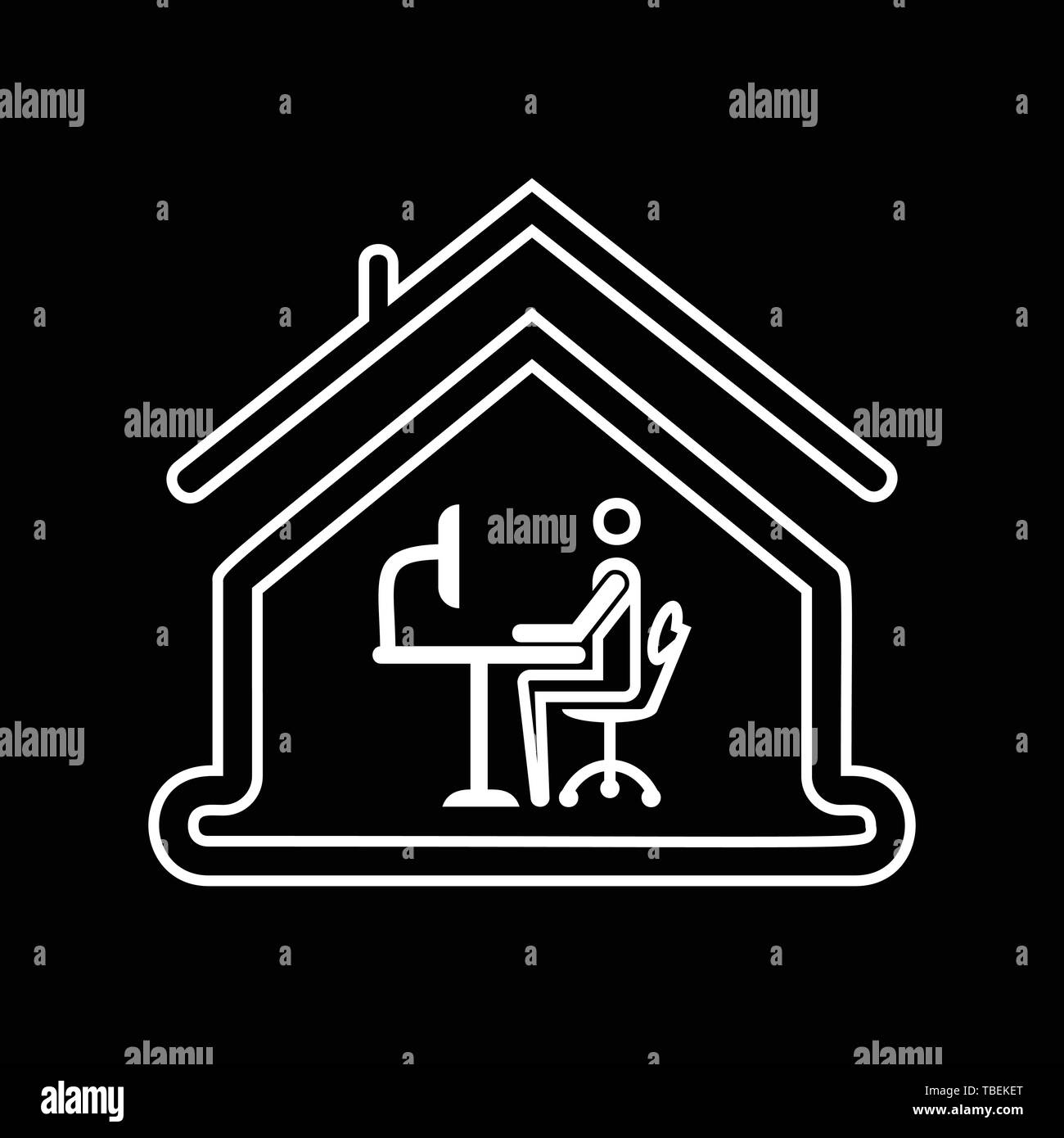 Workplace white line vector Black and White Stock Photos & Images - Alamy