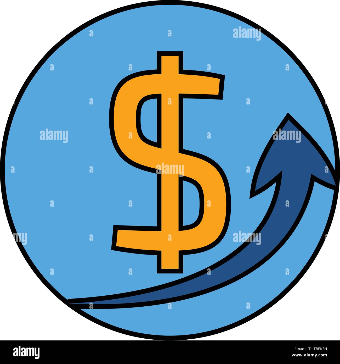 Dollar sign growth concept icon - Linear fill icon vector Stock Vector ...