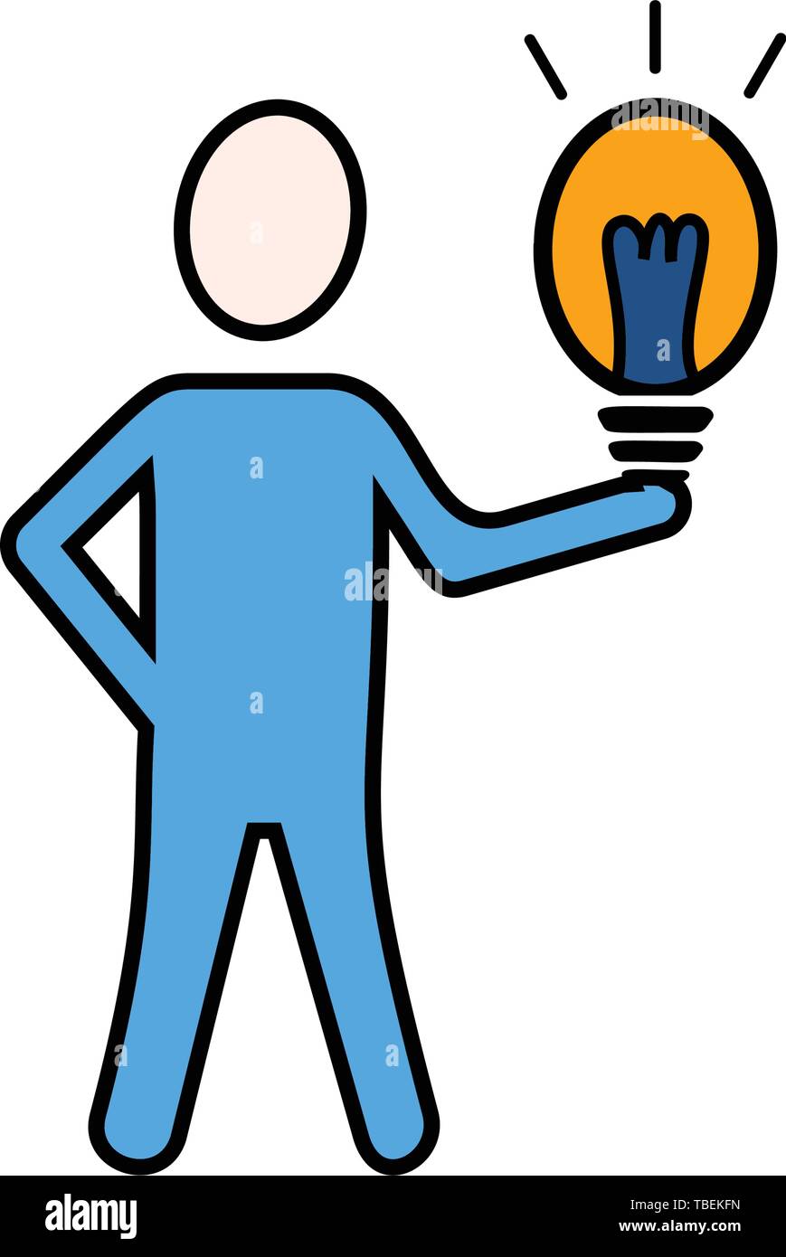 Black man holding light bulb Stock Vector Images - Alamy