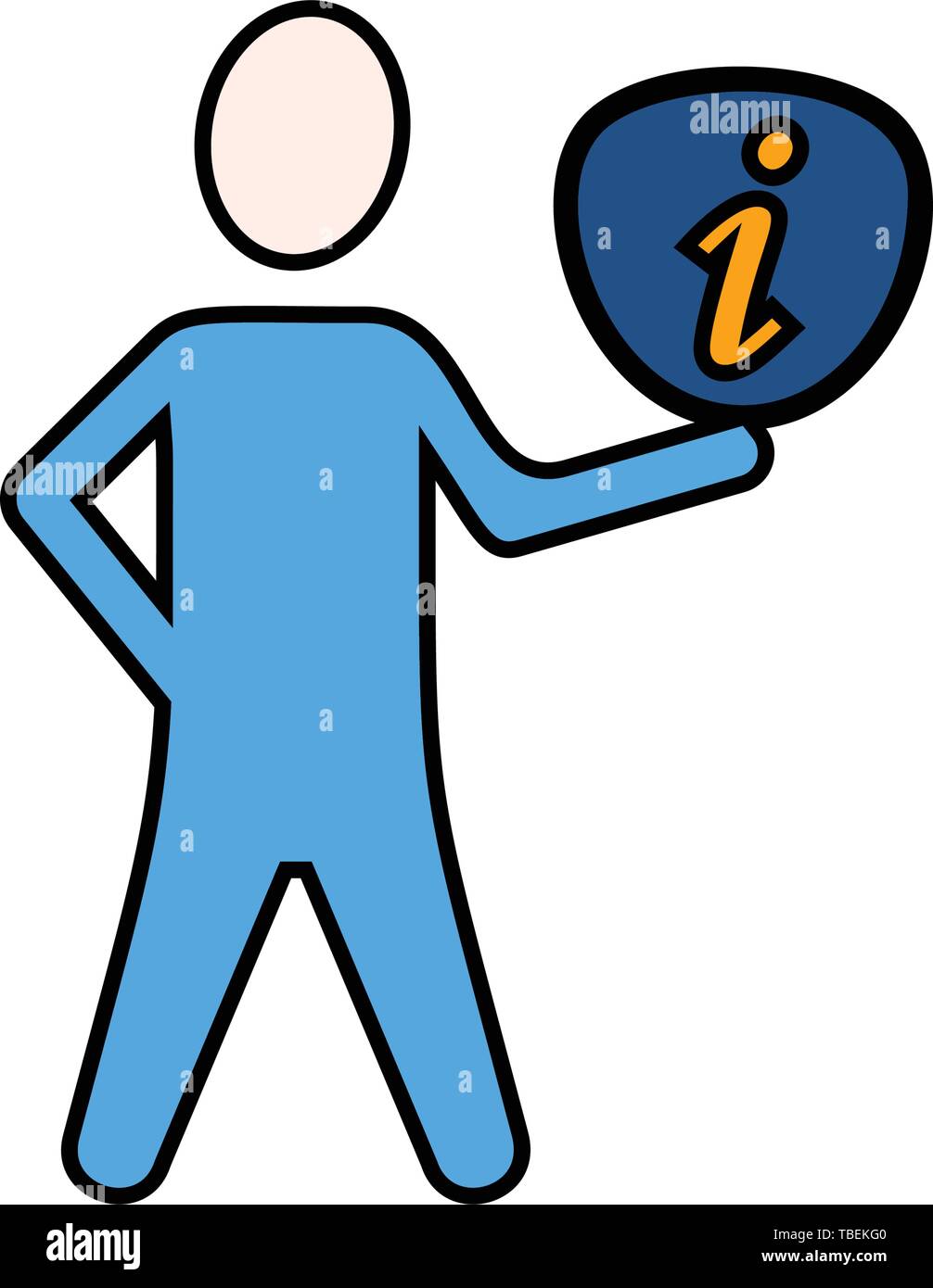 Information icon vector - man hand holding information concept - linear ...
