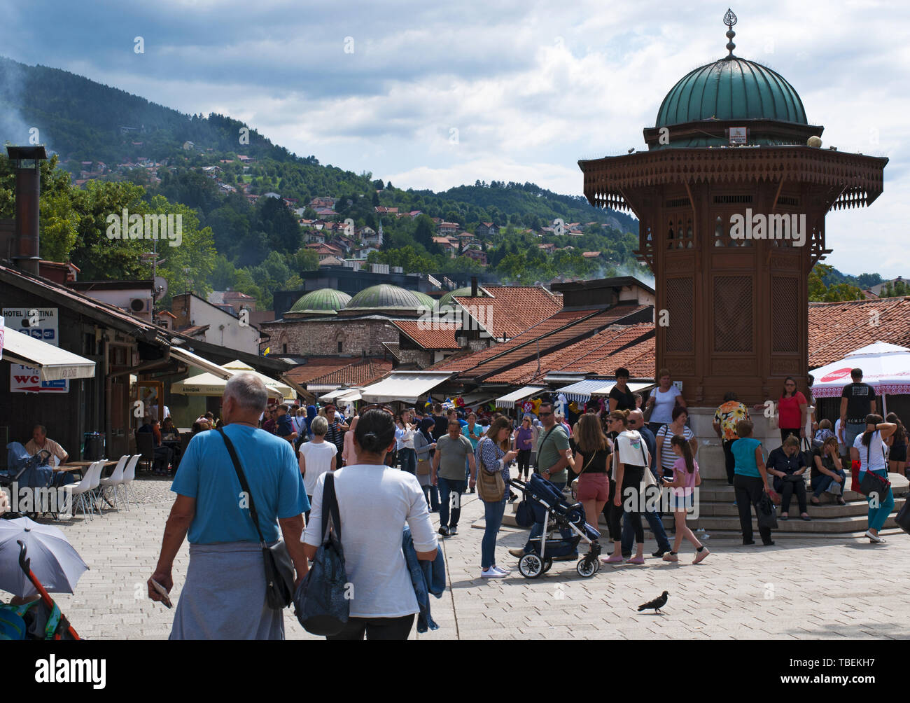 Bosnia and Herzegovina: Bascarsija square, old bazaar, historical and ...