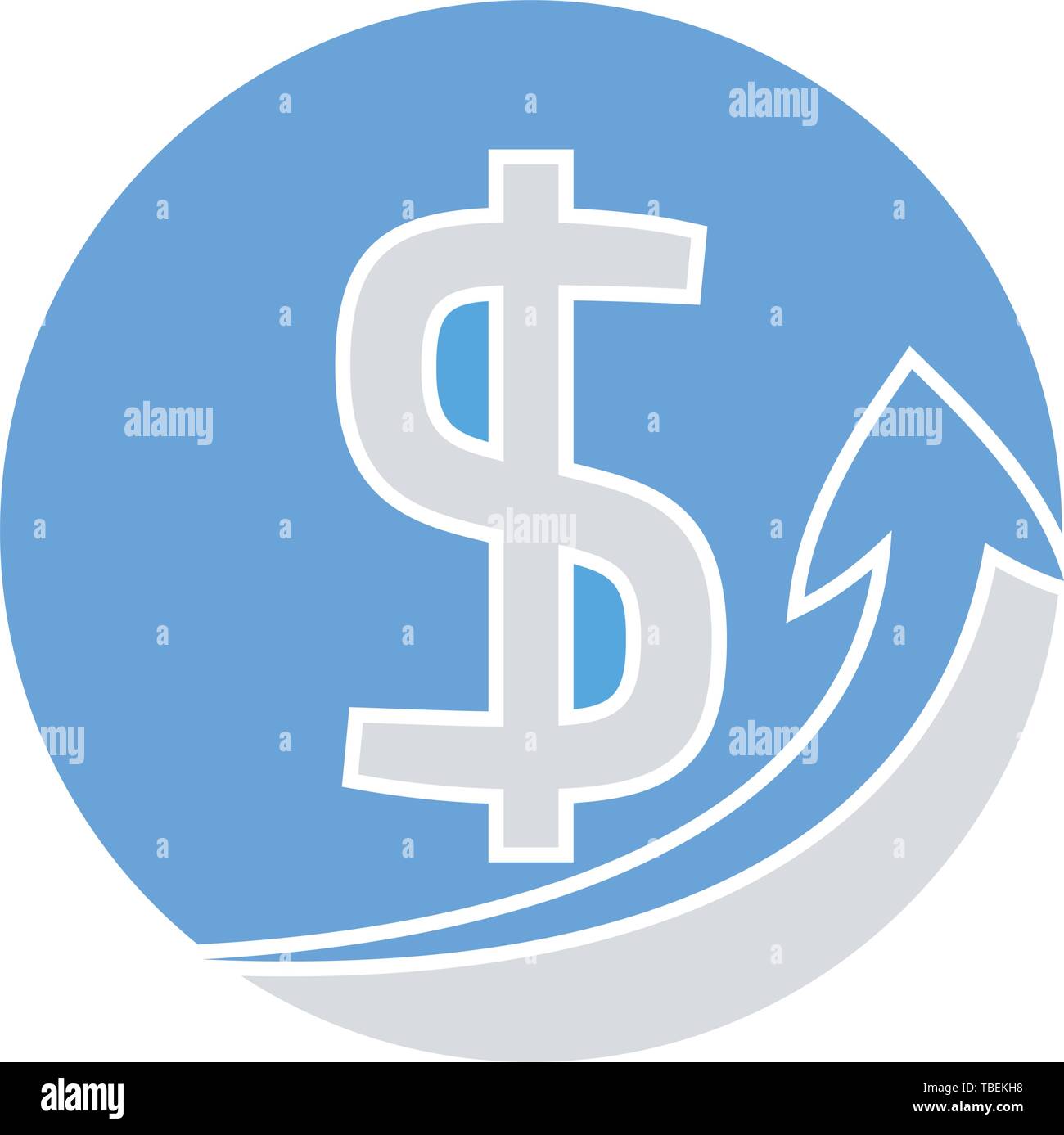 Dollar sign growth concept icon - Flat icon vector Stock Vector Image ...