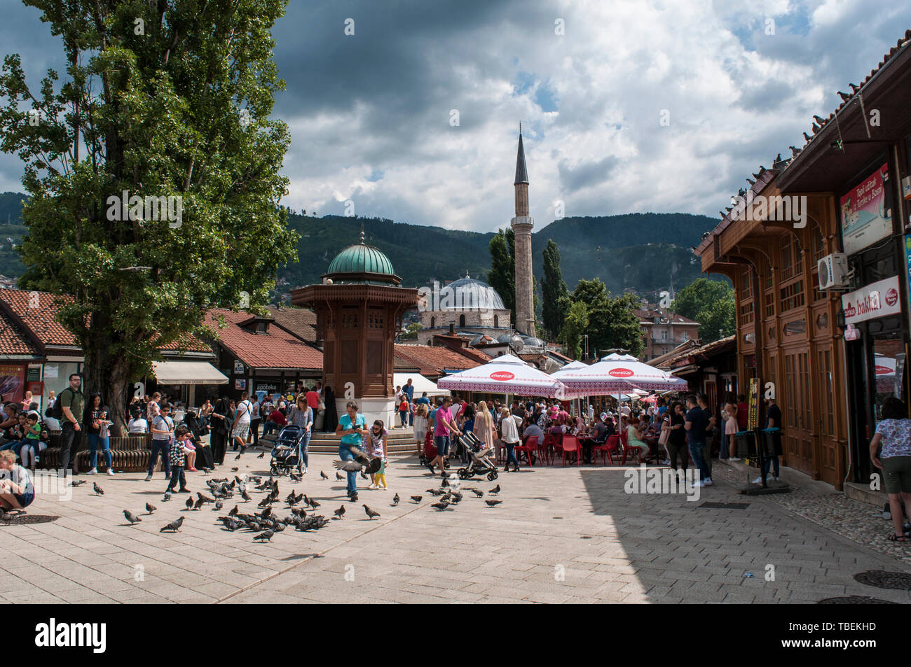 Bosnia and Herzegovina: Bascarsija square, old bazaar, historical and ...
