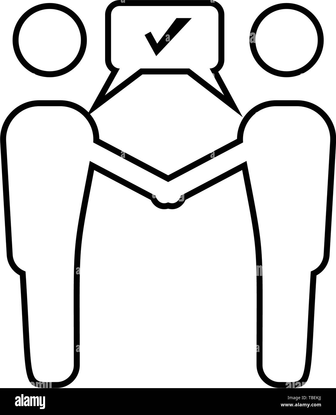 Business deal sign icon - Line art vector - black Stock Vector Image ...