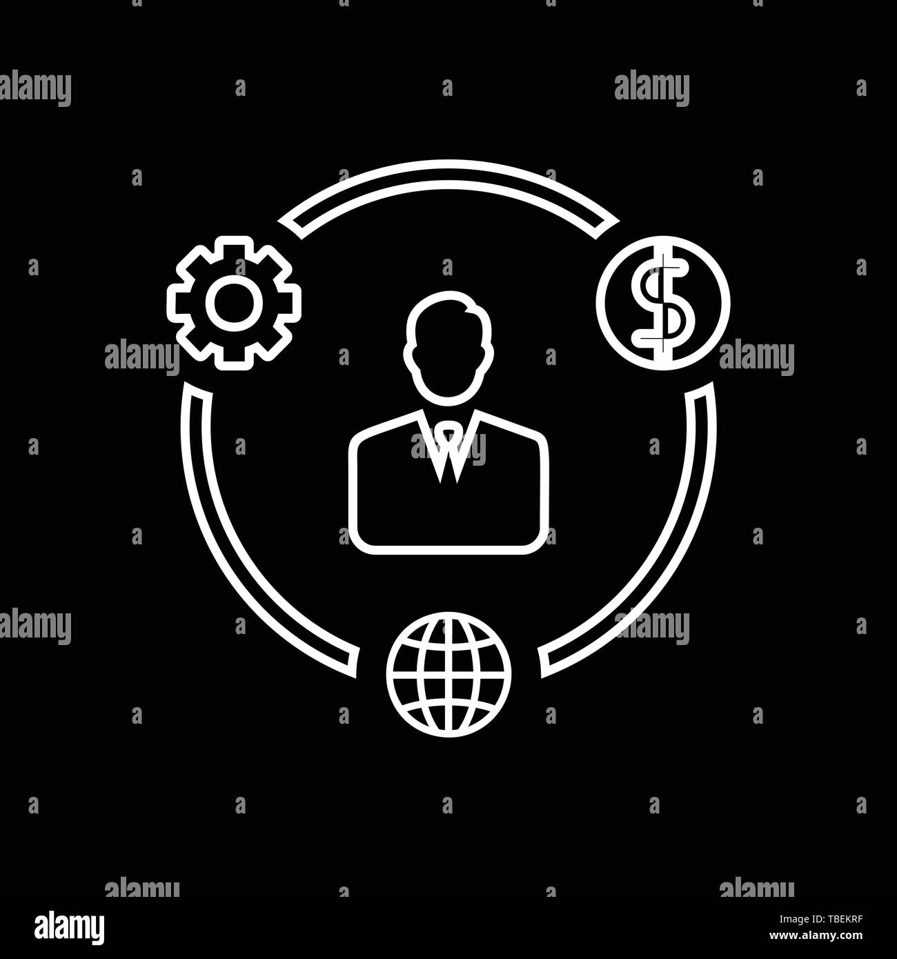 Business solution - international - finance icon - Line art vector ...