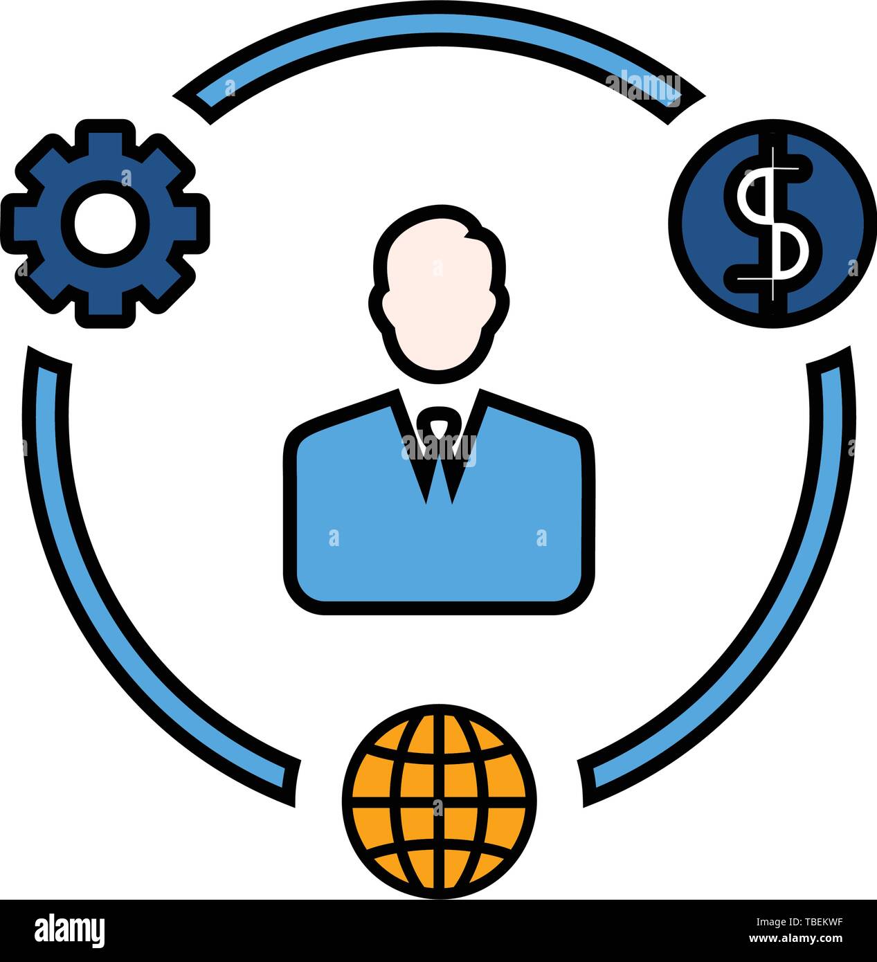 Business solution - international - finance icon - Linear fill vector ...