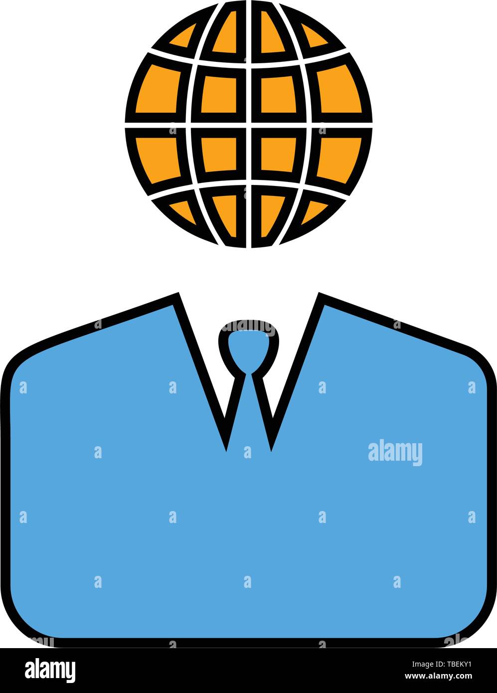 Global businessman icon - Linear fill vector Stock Vector Image & Art ...