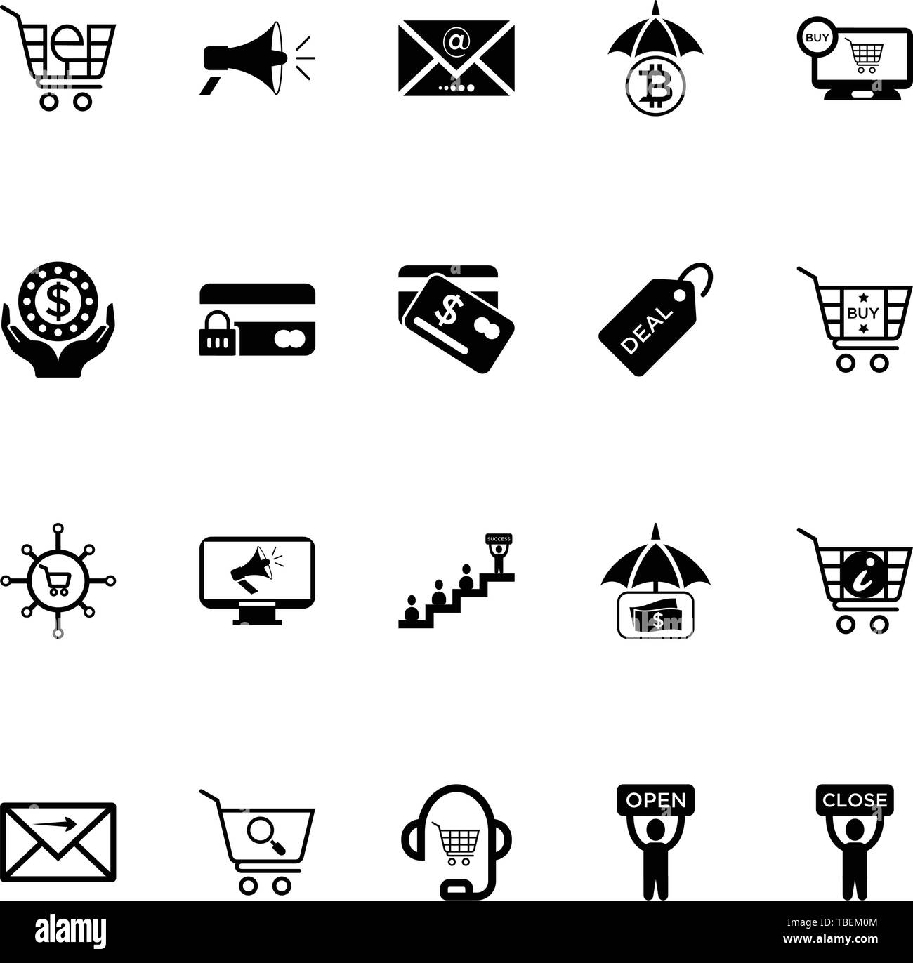 e-commerce Icons Vector set - Black Stock Vector Image & Art - Alamy