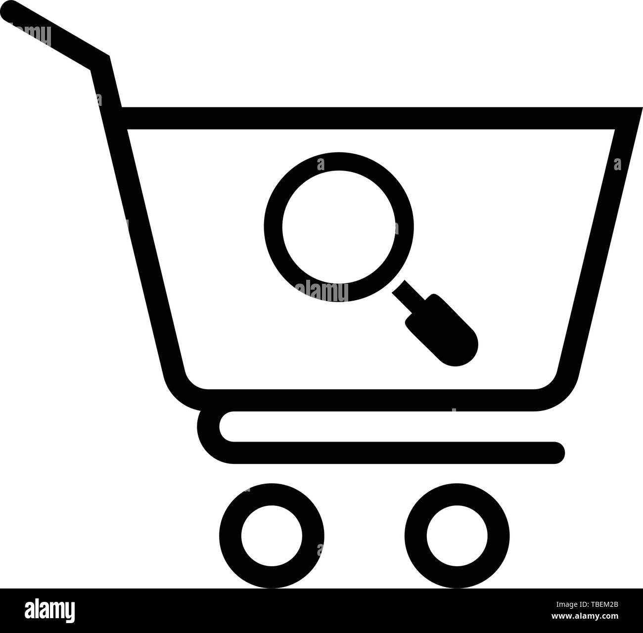 E-commerce searching icon - Cart and search icon - Black Stock Vector ...