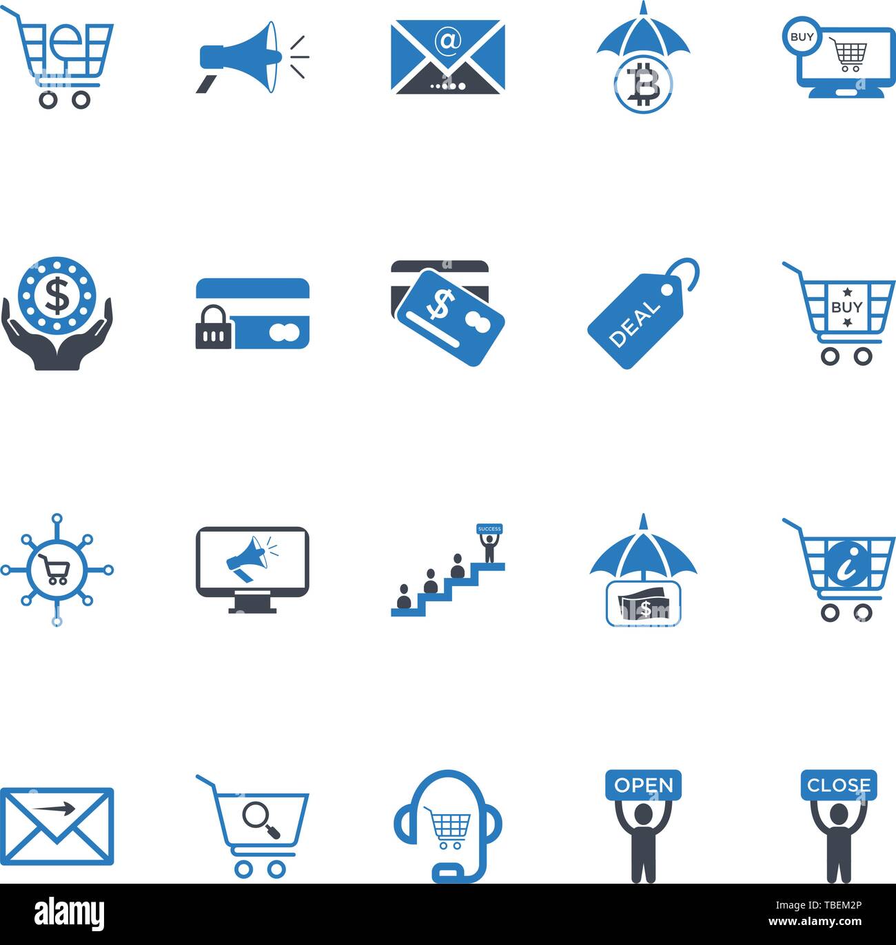 e-commerce Icons Vector set - Blue Stock Vector Image & Art - Alamy