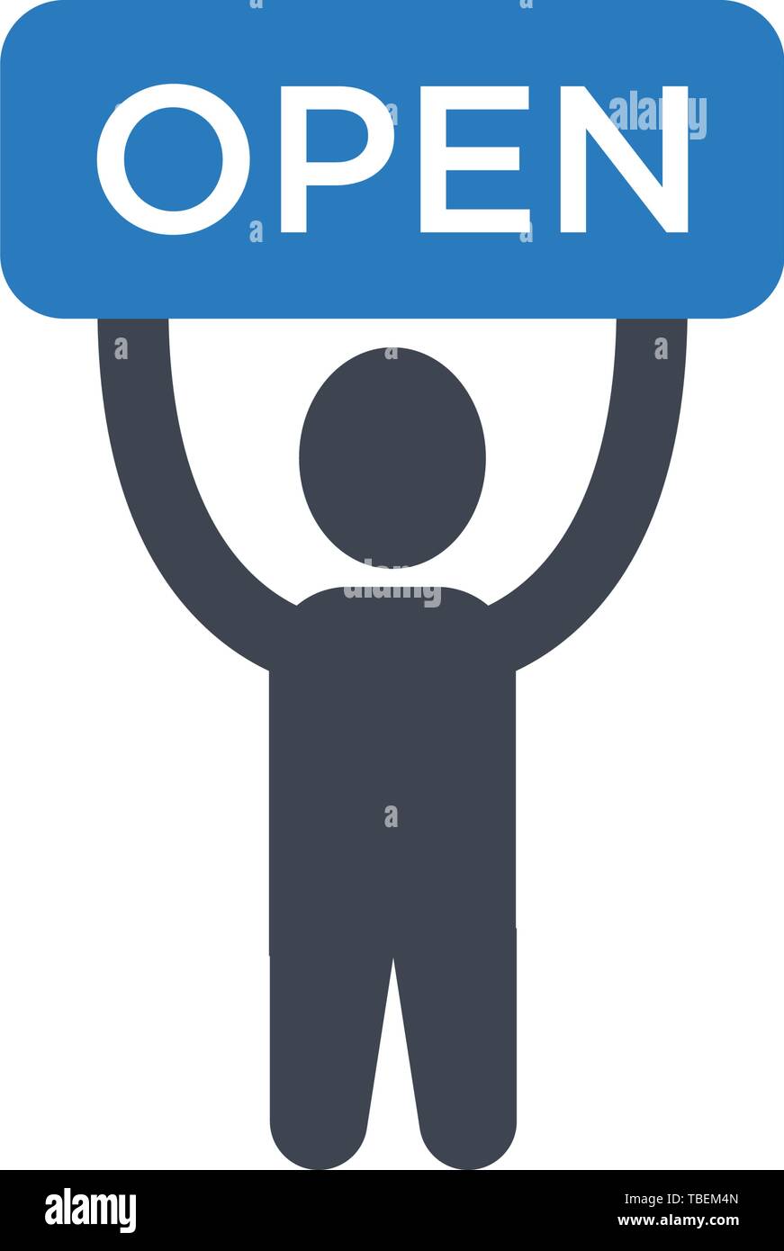 Open Icon Vector Illustration - Blue Stock Vector Image & Art - Alamy