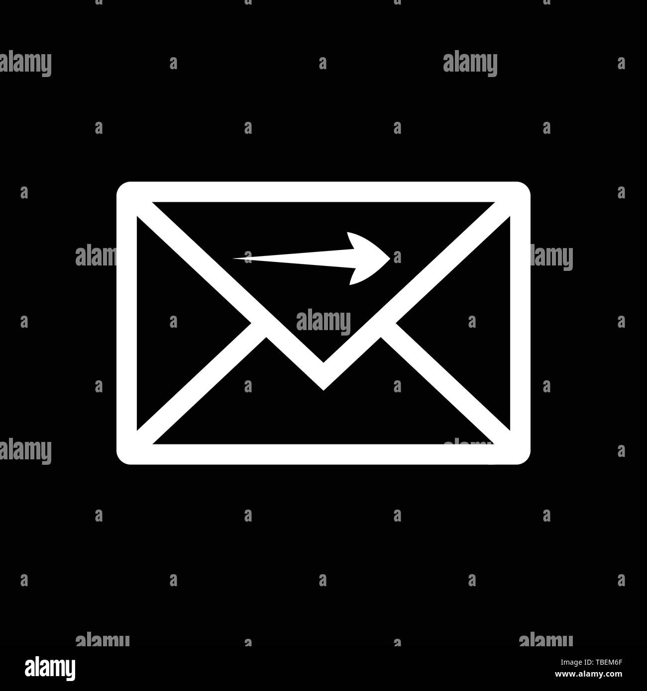 Send mail message or forward mail line art icon - White Stock Vector ...