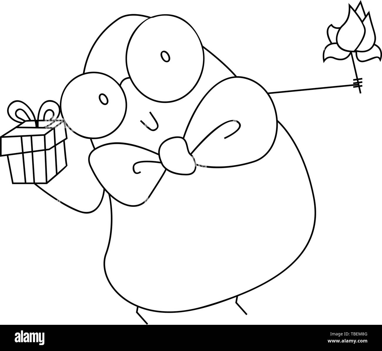 Festive surprise icon cartoon Black and White Stock Photos & Images - Alamy