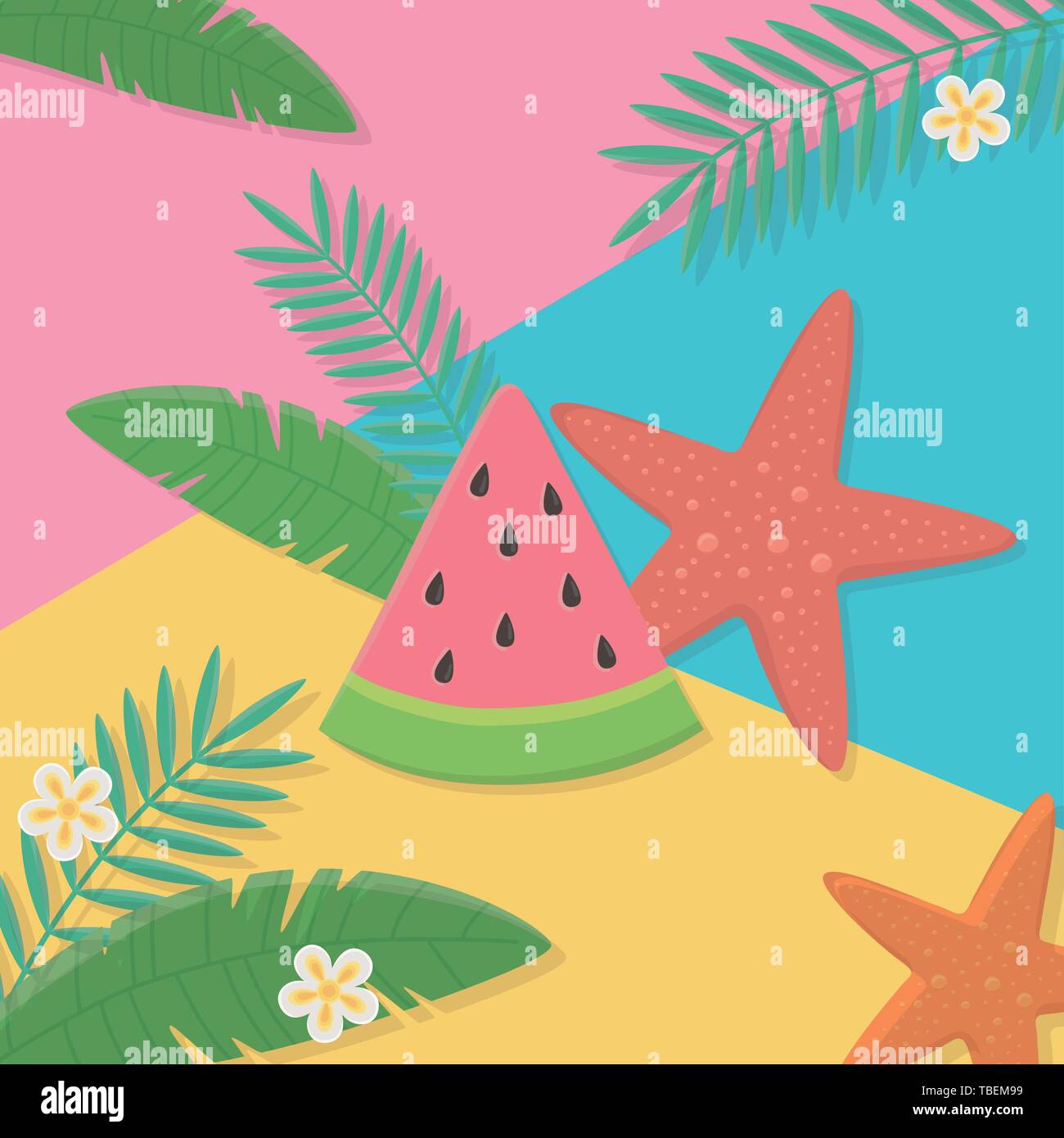 Summer and vacation icon set design, Beach tropical relaxation outdoor ...