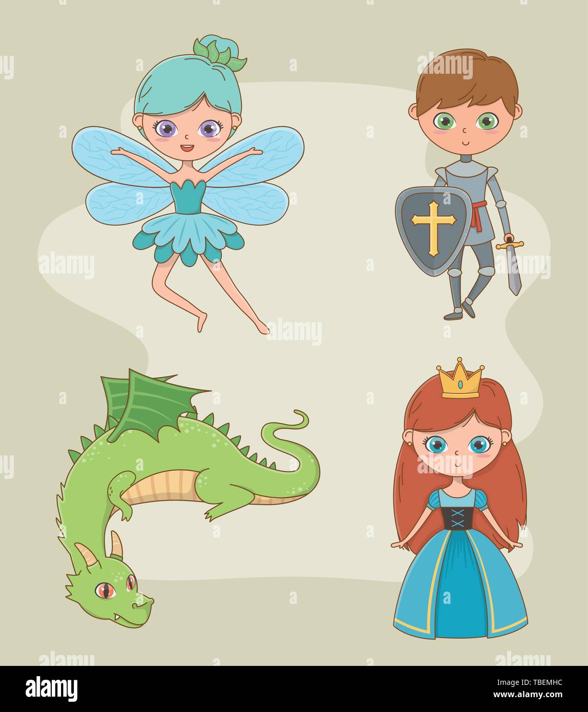 Princess knight fairy and dragon design, Fairytale history medieval ...