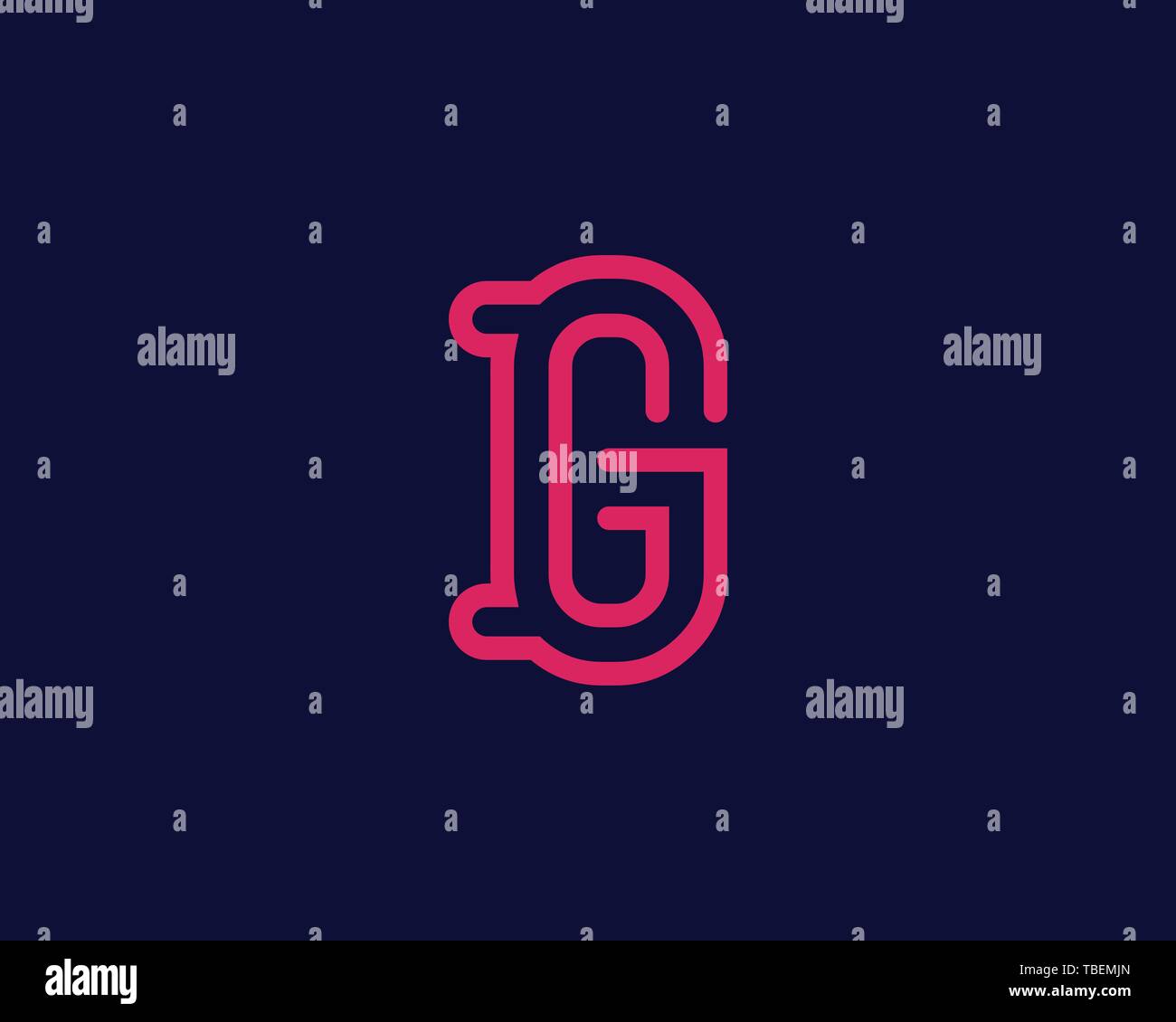 Luxury letter G logo. Elegant identity design. Linear creative monogram ...
