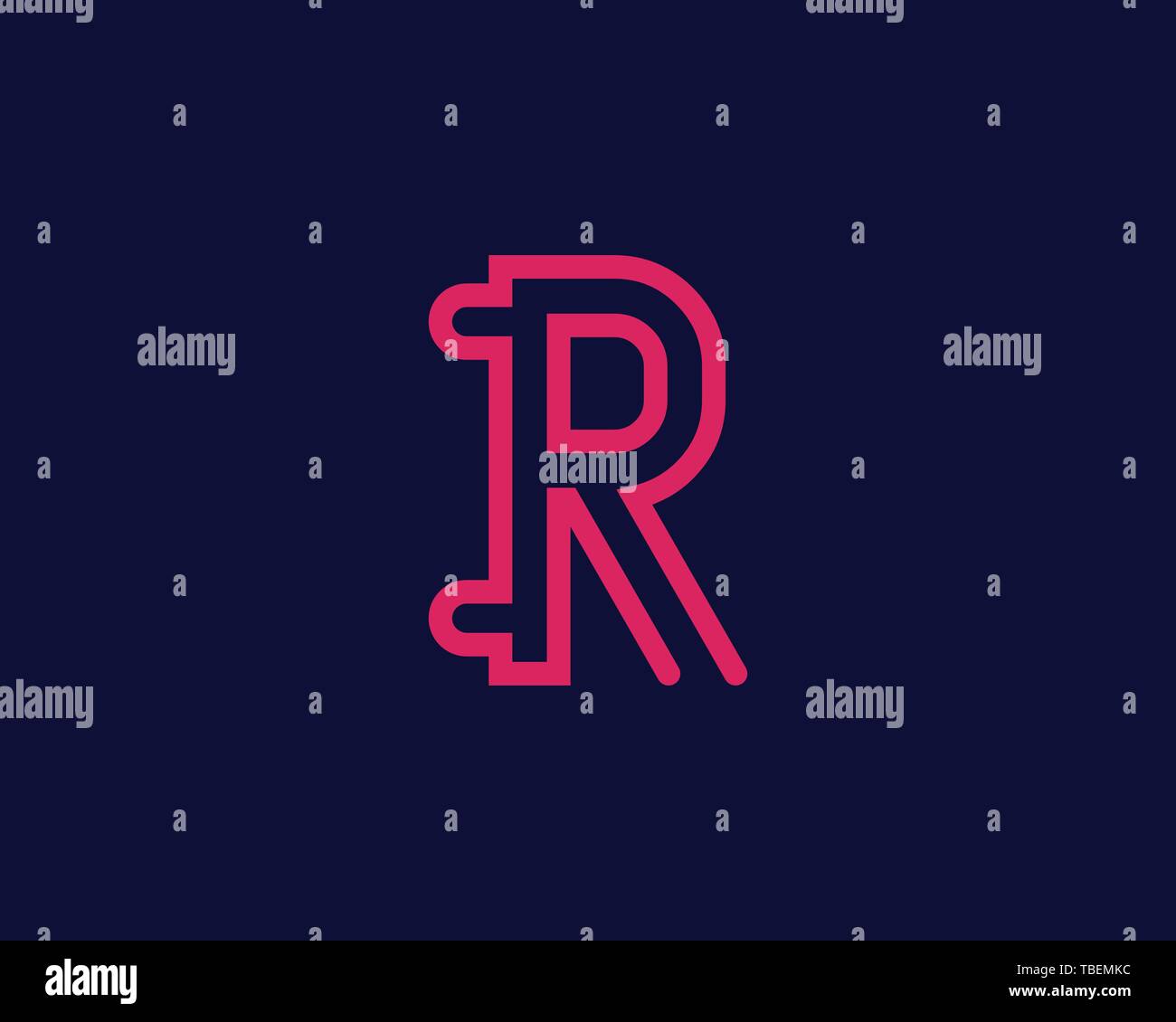 Luxury letter R logo. Elegant identity design. Linear creative monogram ...